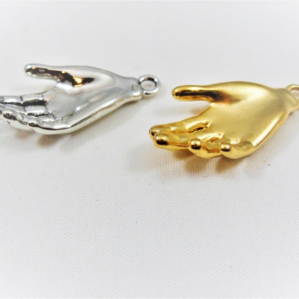 Silver Hand Charm - Etsy