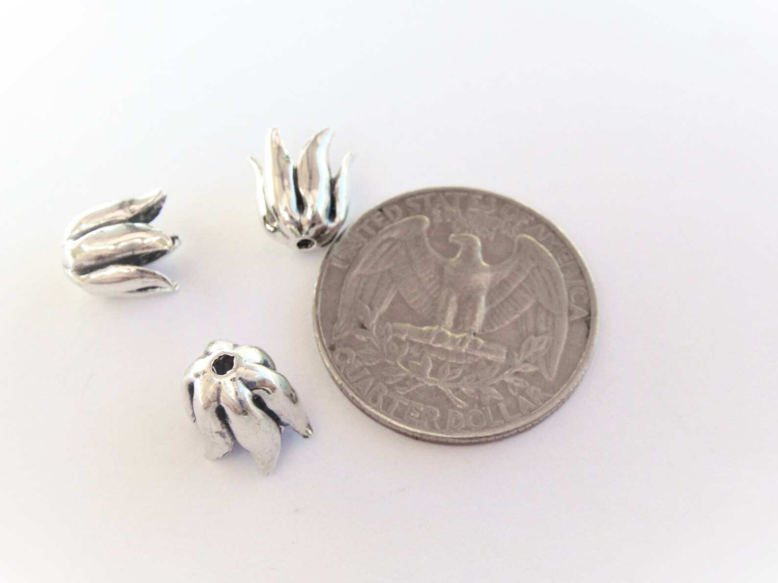 925 Sterling Silver Tulip Bead Cup, Silver Bead Cup, Silver Tulip Bead ...