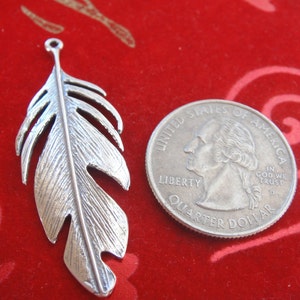925 Sterling Silver Large Feather, Silver Large Feather, Silver Feather ...