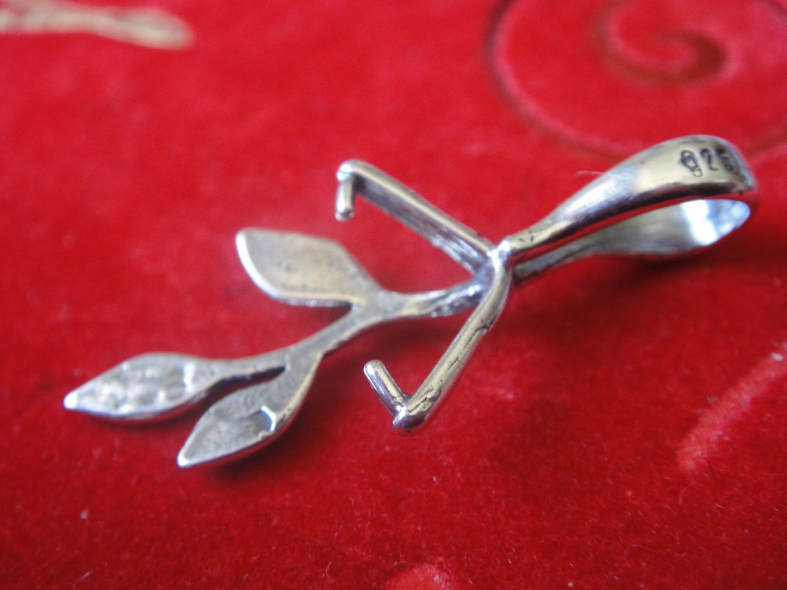 925 Sterling Silver Large Leaf Bail Silver Branch Baillarge - Etsy