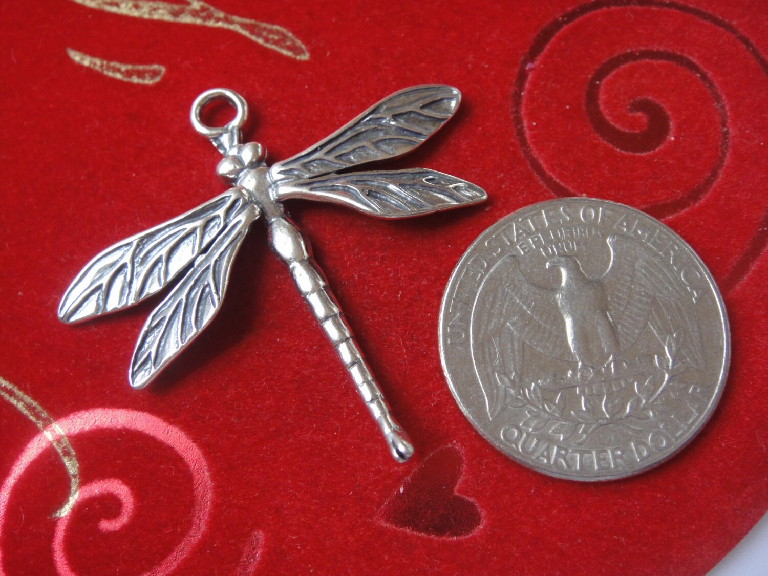 925 Sterling Silver Oxidized Large Dragonfly Silver - Etsy