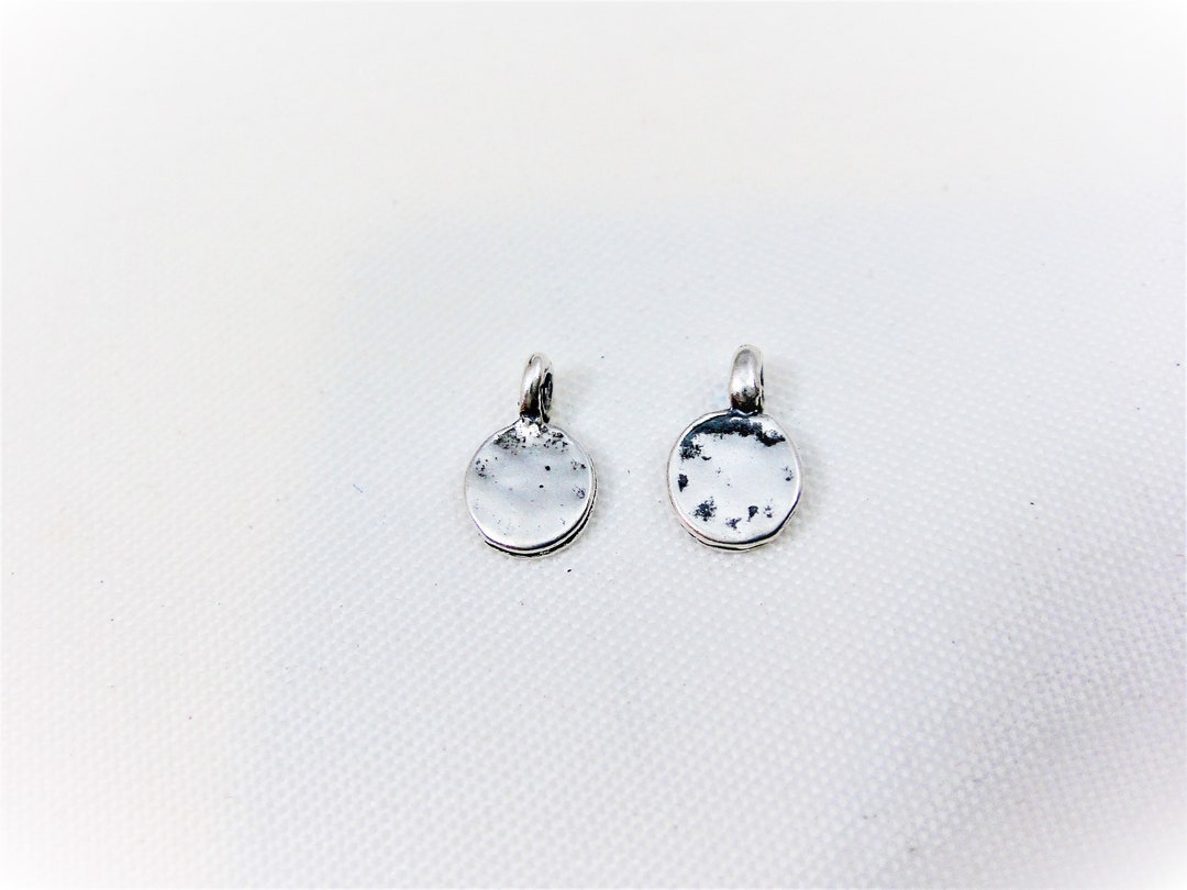 2 Pc. 925 Sterling Silver Tiny Small Discs, Small Discs, Tiny Discs ...