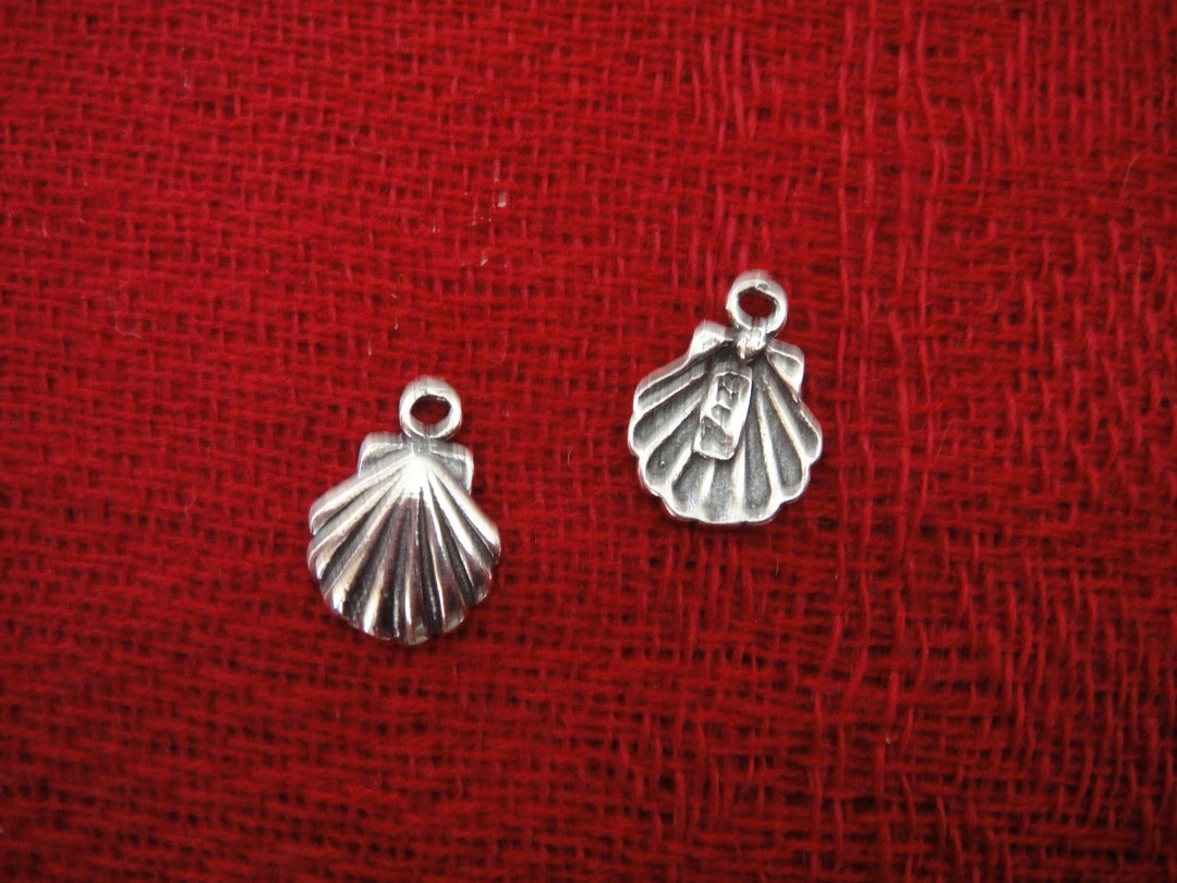 925 Sterling Silver Oxidized Sea Shell Charm 1PC, Sterling Silver Sea ...