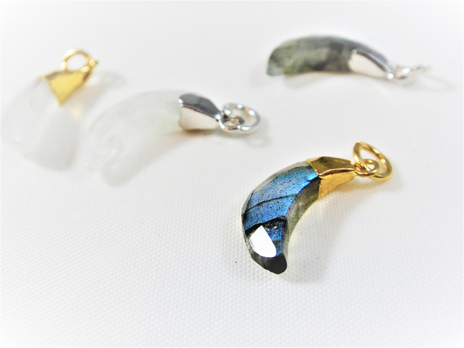 Moon, Silver and Gold Plated Over Copper Moon, Crescent Double Horn ...