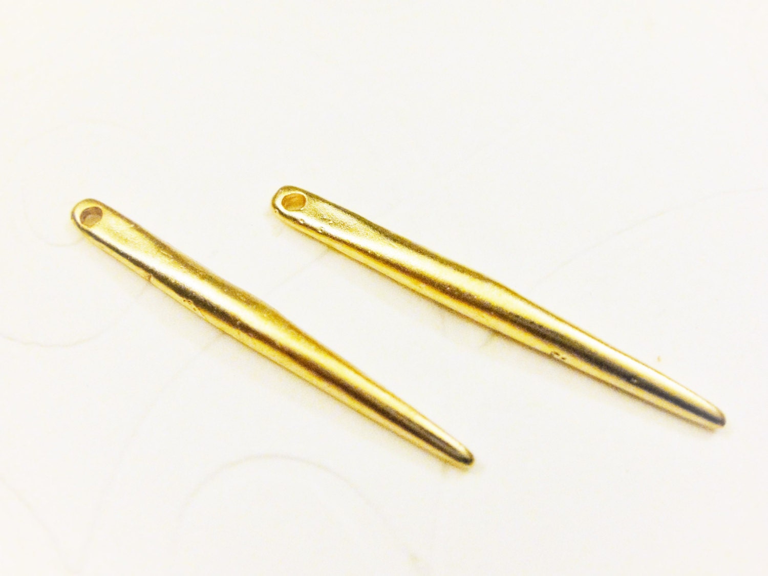 2 PC. Vermeil 18k Gold Over 925 Sterling Silver Skinny Needle - Etsy