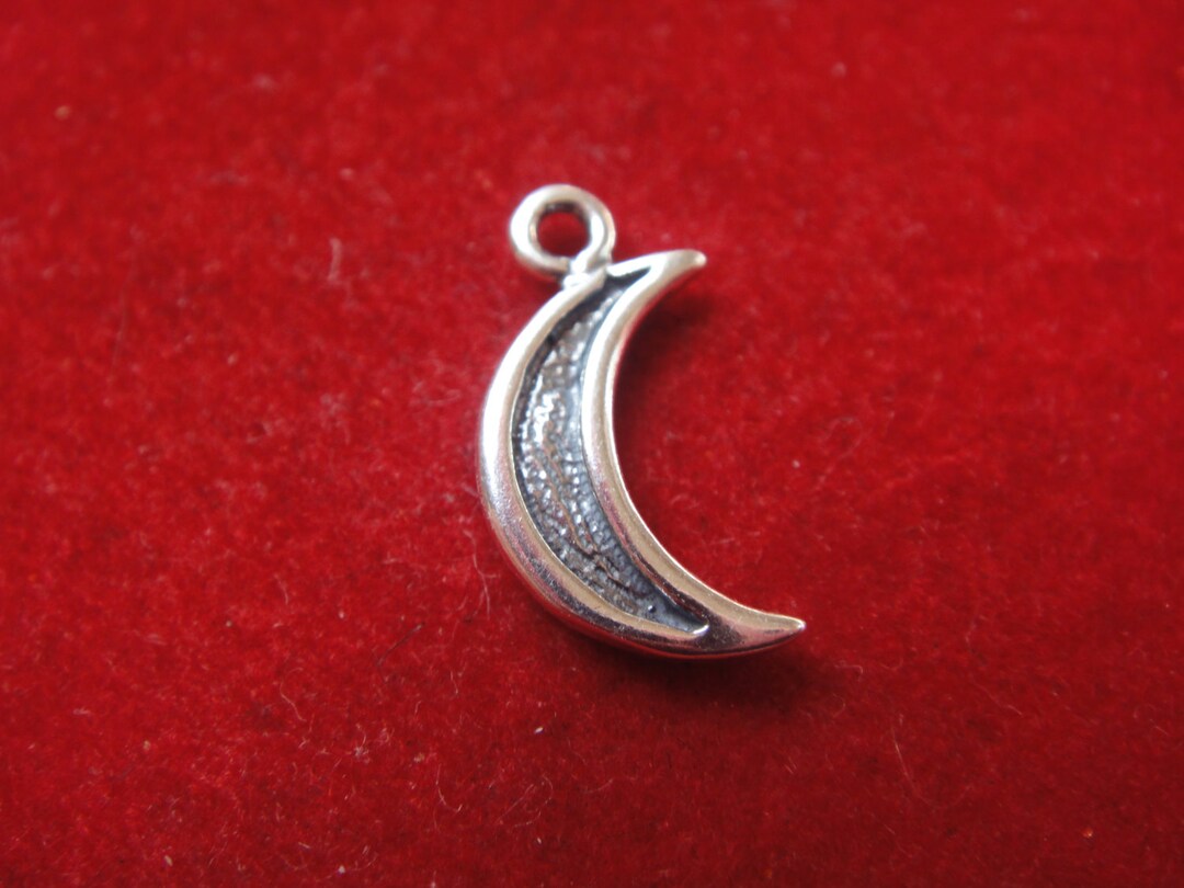 925 Sterling Silver Lightely Oxidized Half Moon, Sterling Silver Tiny ...