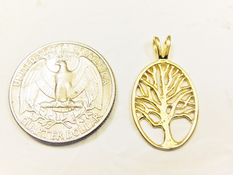 Vermeil , 18k Gold Over 925 Sterling Silver Tree , Shiny Gold Tree of ...