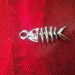 925 Sterling Silver Oxidized Fishbone, Silver Fishbone, Fishbone Charm ...