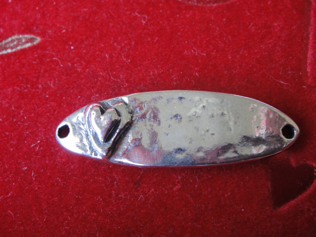 925 Sterling Silver Hammered Connector With Heart Silver Connector ...