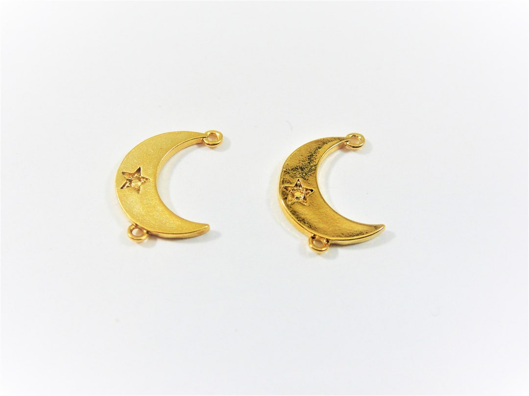 Vermeil, 18k vergoldet über 925 Sterling Silber Mond Charm Verbinder ...