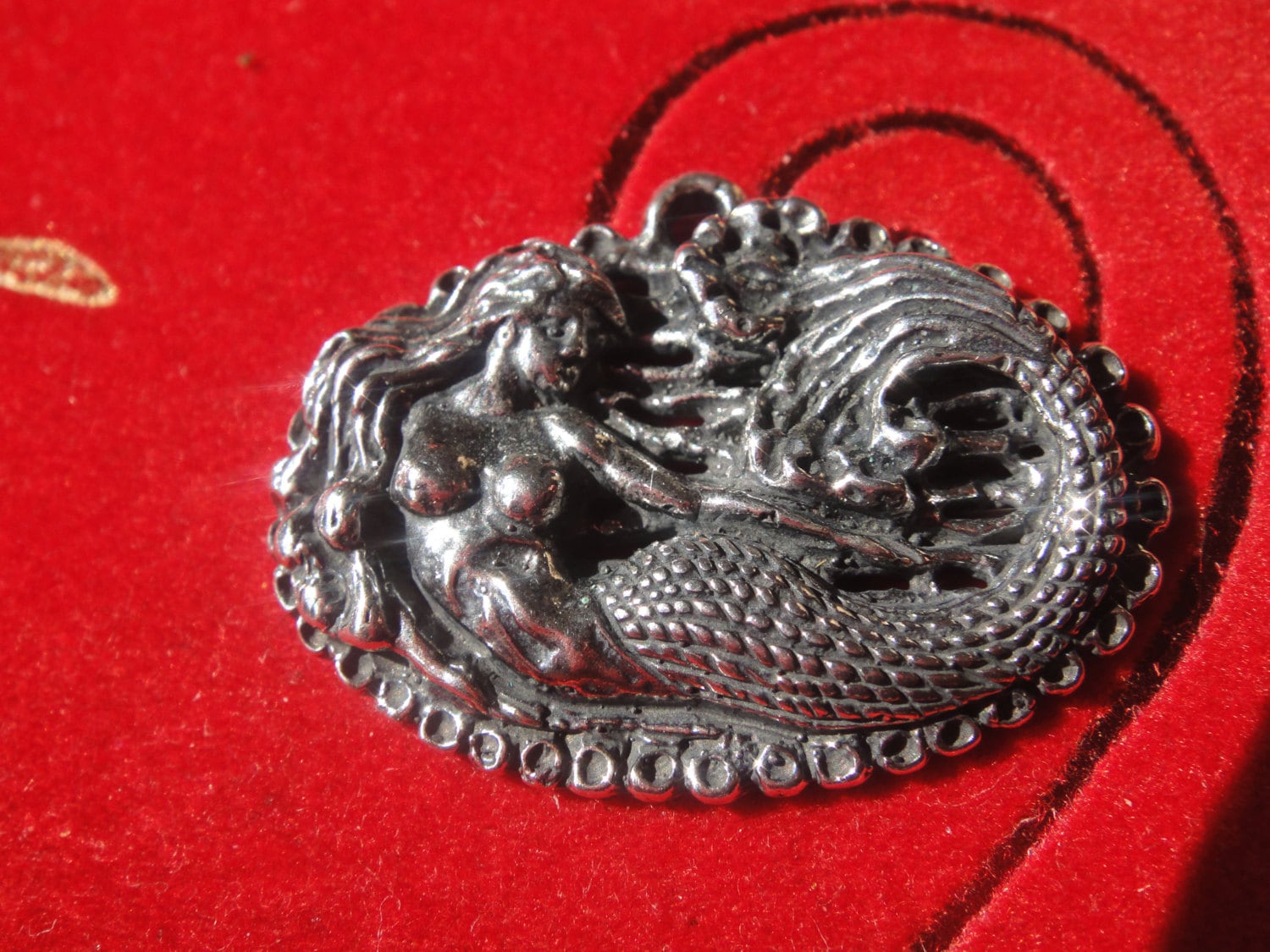 925 Sterling Silver Oxidized Mermaid Charm Pendant Large - Etsy