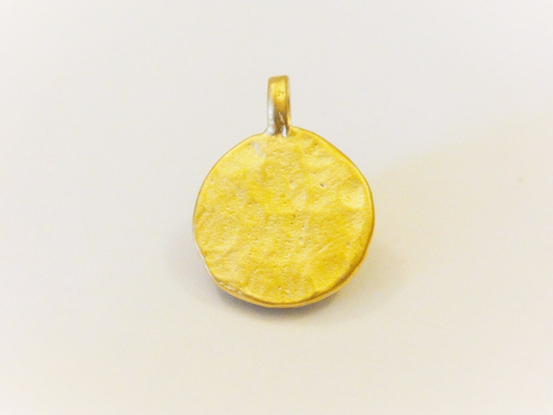 Vermeil, 18K Gold Over 925 Sterling Silver Hammered Blank Disc, Matte ...