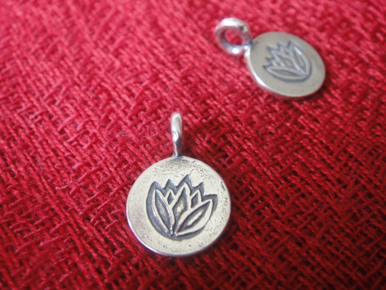 925 sterling silver oxidized lotus charm 1 pc. silver lotus | Etsy