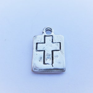 925 Sterling Silver Cross, Silver Cross, Vermeil Rectangle Disc With ...