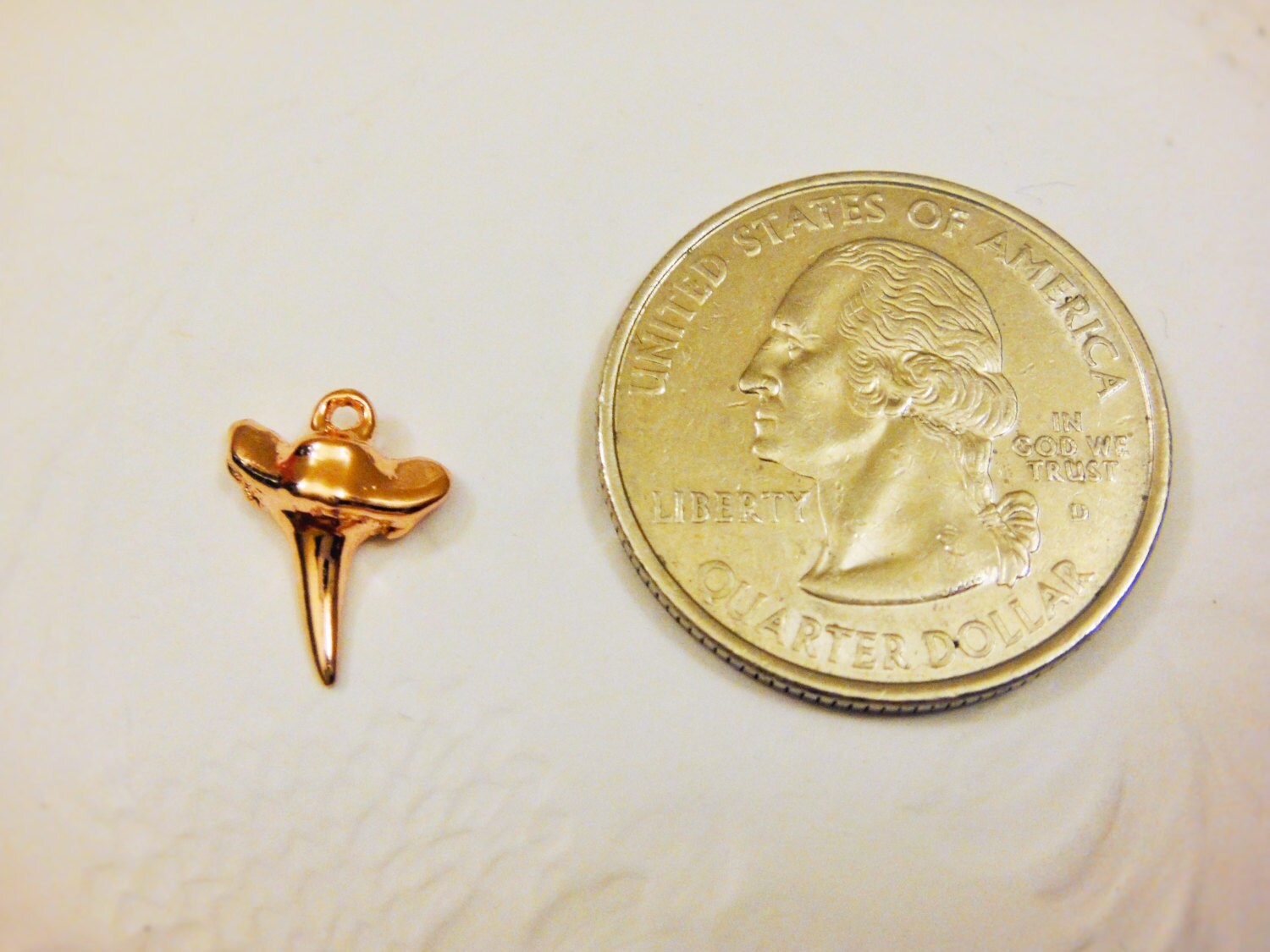 Shiny Rose Gold Small Shark Tooth Pendant Small Rose Gold - Etsy
