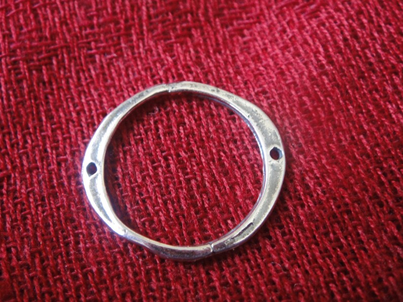 Open Circle Connector - 925 Sterling Silver Oval Connector, Oxidized ...
