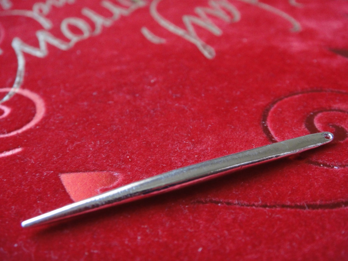 925 Sterling Silver Skinny Needle Charm -long and Thin Dagger Spear ...