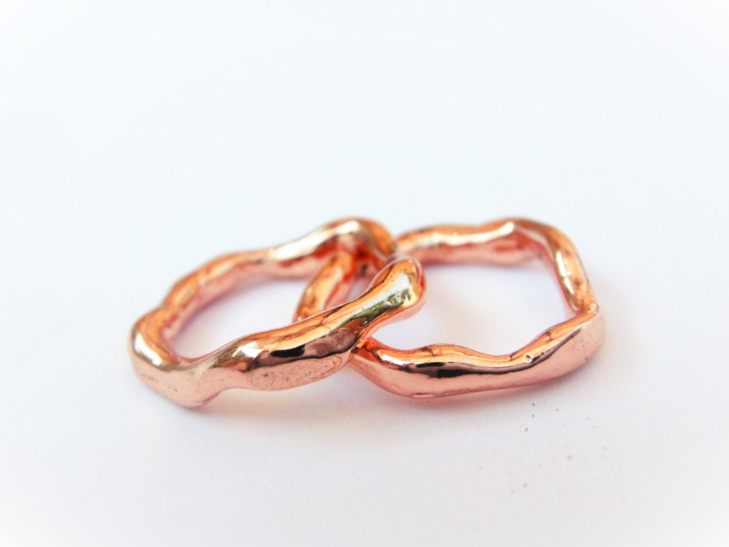 2pc. Vermeil18k ROSE gold over 925 sterling silver Organic | Etsy