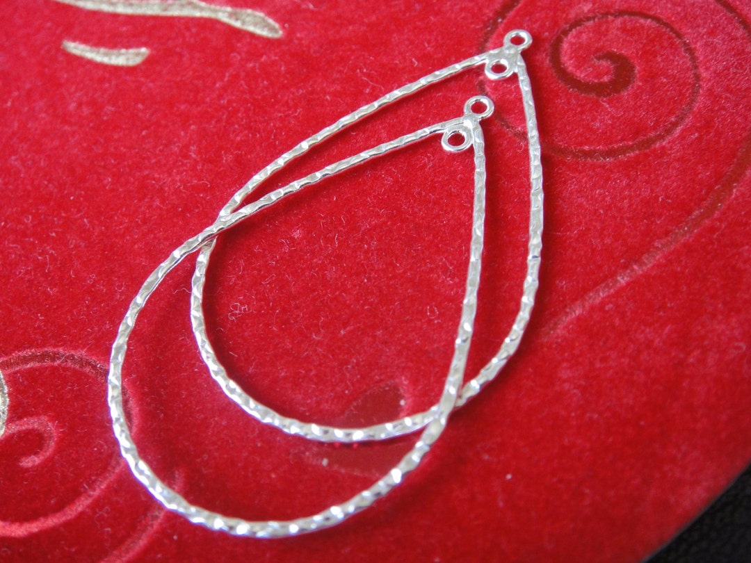 2 Pc 925 Sterling Silver Shiny Teardrop Earring Finding, Pendant , Tear ...
