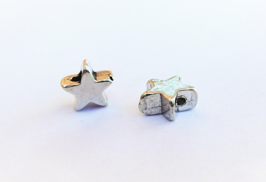 2 Pc, 925 Sterling Silver Small Star Charms, Silver Star, Vermeil Stars ...