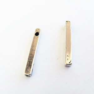 925 Sterling Silver Long Skinny Square Bar Drop, Silver Skinny Thin ...