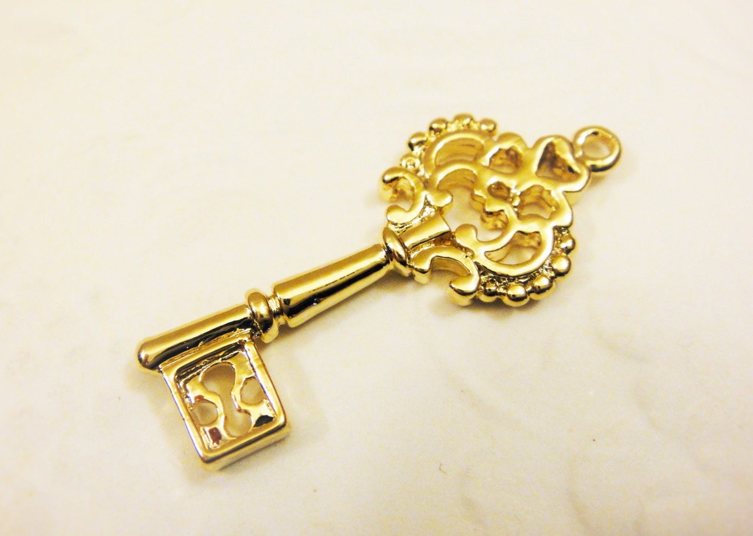 Vermeil 18k Gold Over 925 Sterling Silver Large Key Charm - Etsy