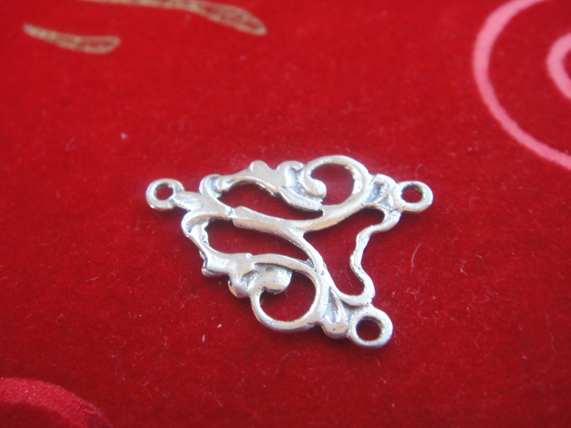 925 sterling silver oxidized connector silver connector | Etsy