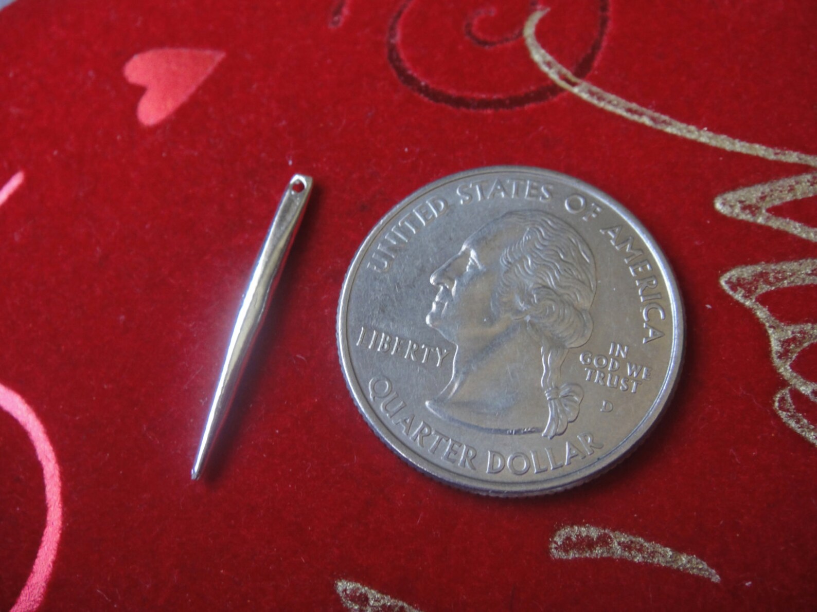 925 Sterling Silver Skinny Needle Charm - Long and Thin Dagger Spear ...
