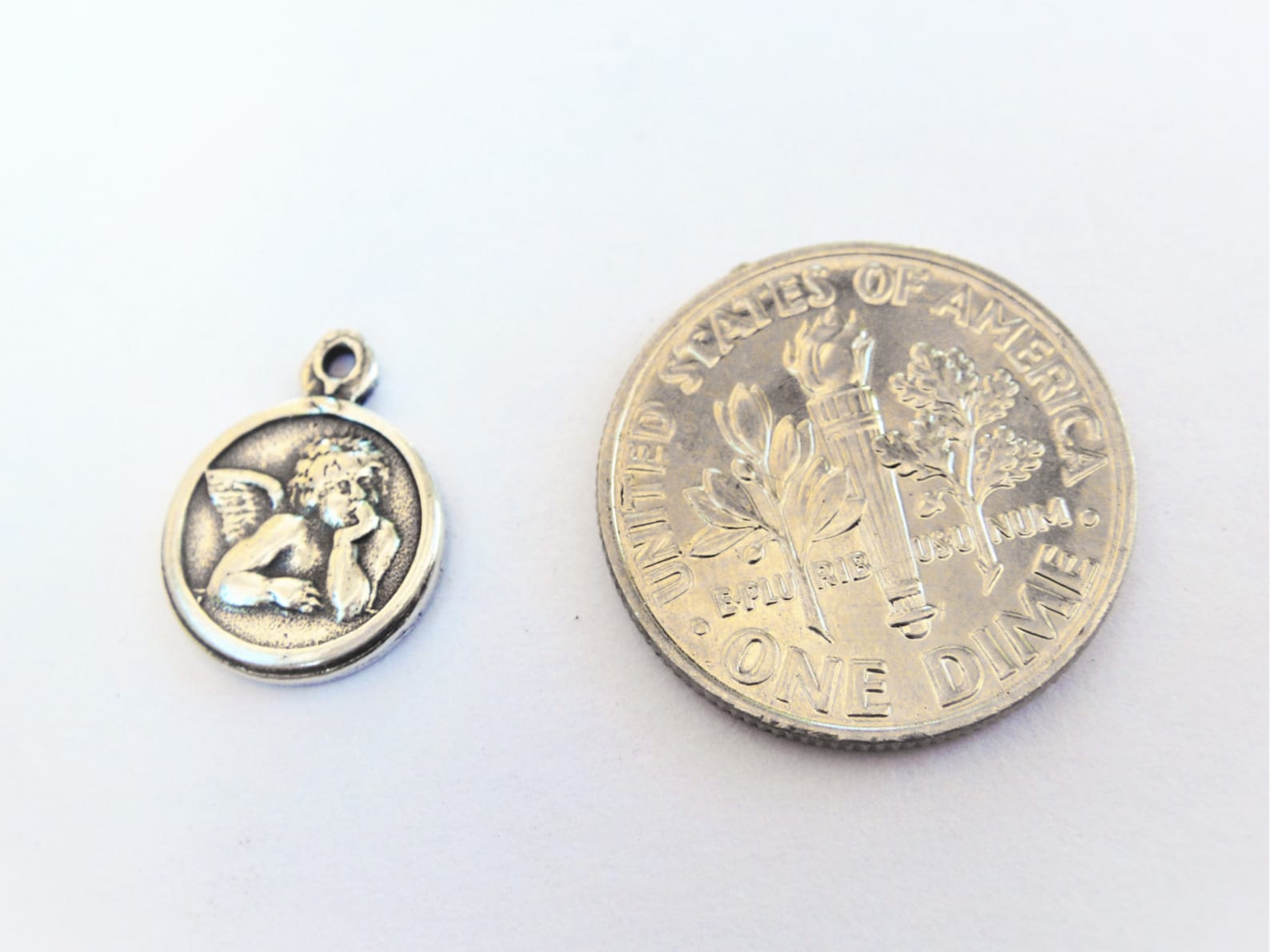 925 Sterling Silver Llittle Angel, Silver Angel Charm, Sterling Silver ...