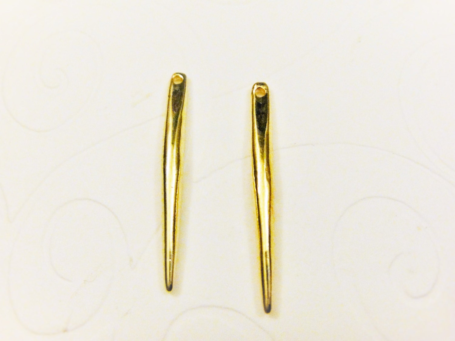 2 PC. Vermeil 18k Gold Over 925 Sterling Silver Skinny Needle - Etsy