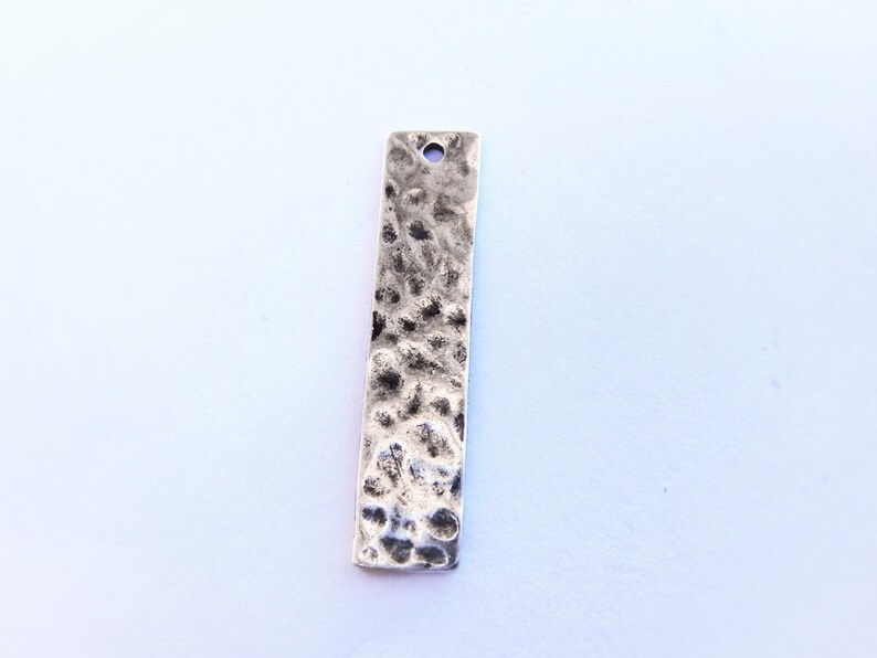 925 Sterling Silver Hammered Rectangle Bar, Silver Hammered Bar, Silver ...