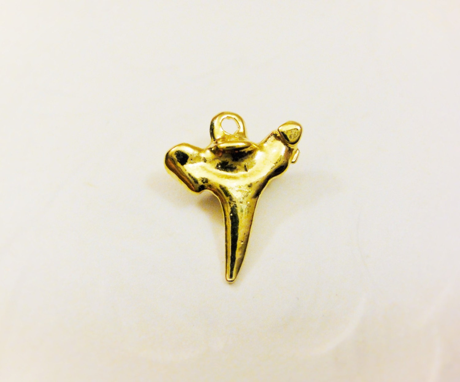 Shiny Gold Small Shark Tooth Pendant Small Vermeil Gold - Etsy