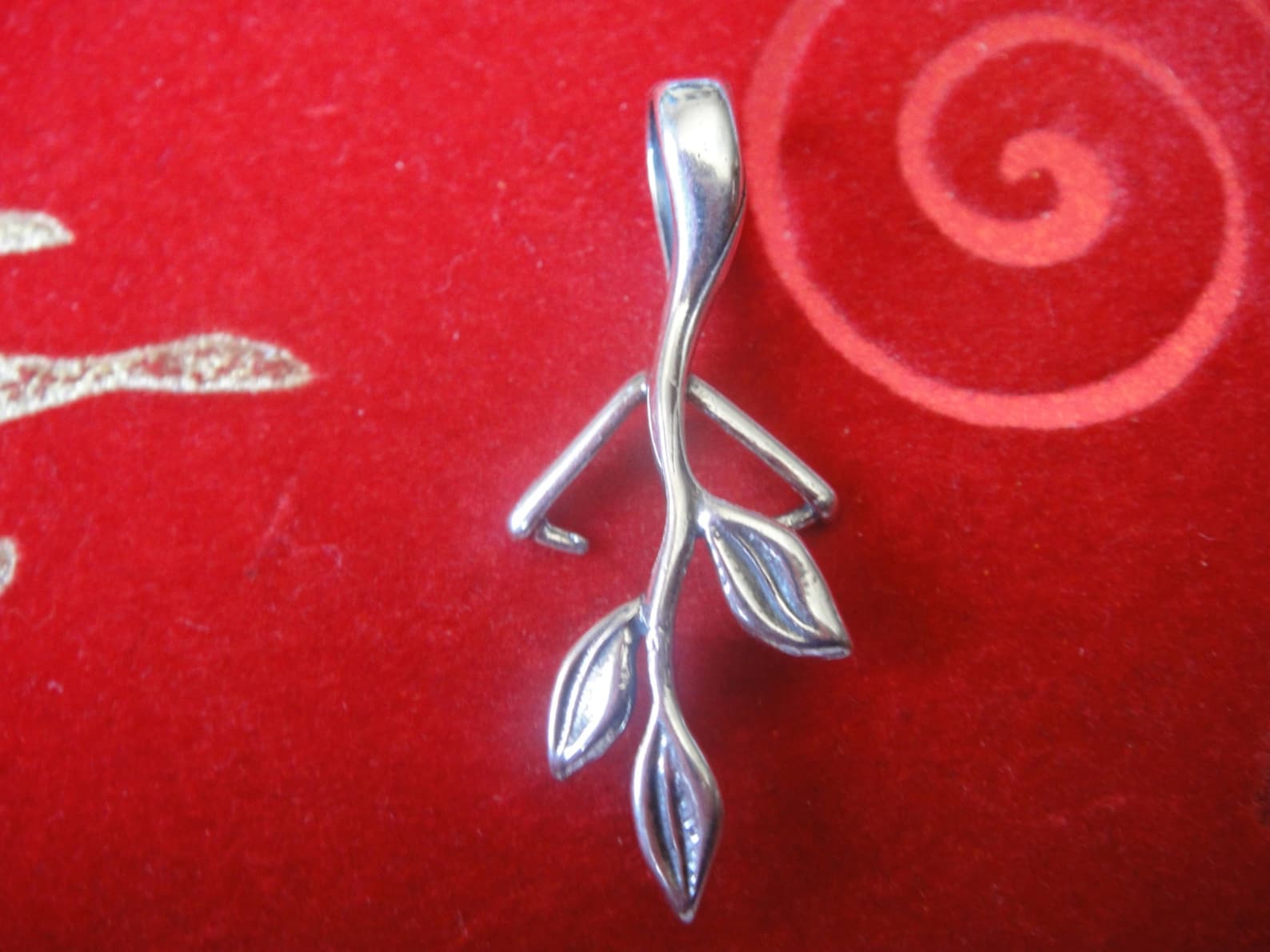 925 Sterling Silver Large Leaf Bail Silver Branch Baillarge - Etsy
