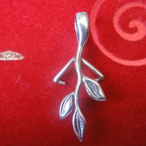 925 Sterling Silver Large Leaf Bail, Silver Branch Bail,large Bail,leaf ...