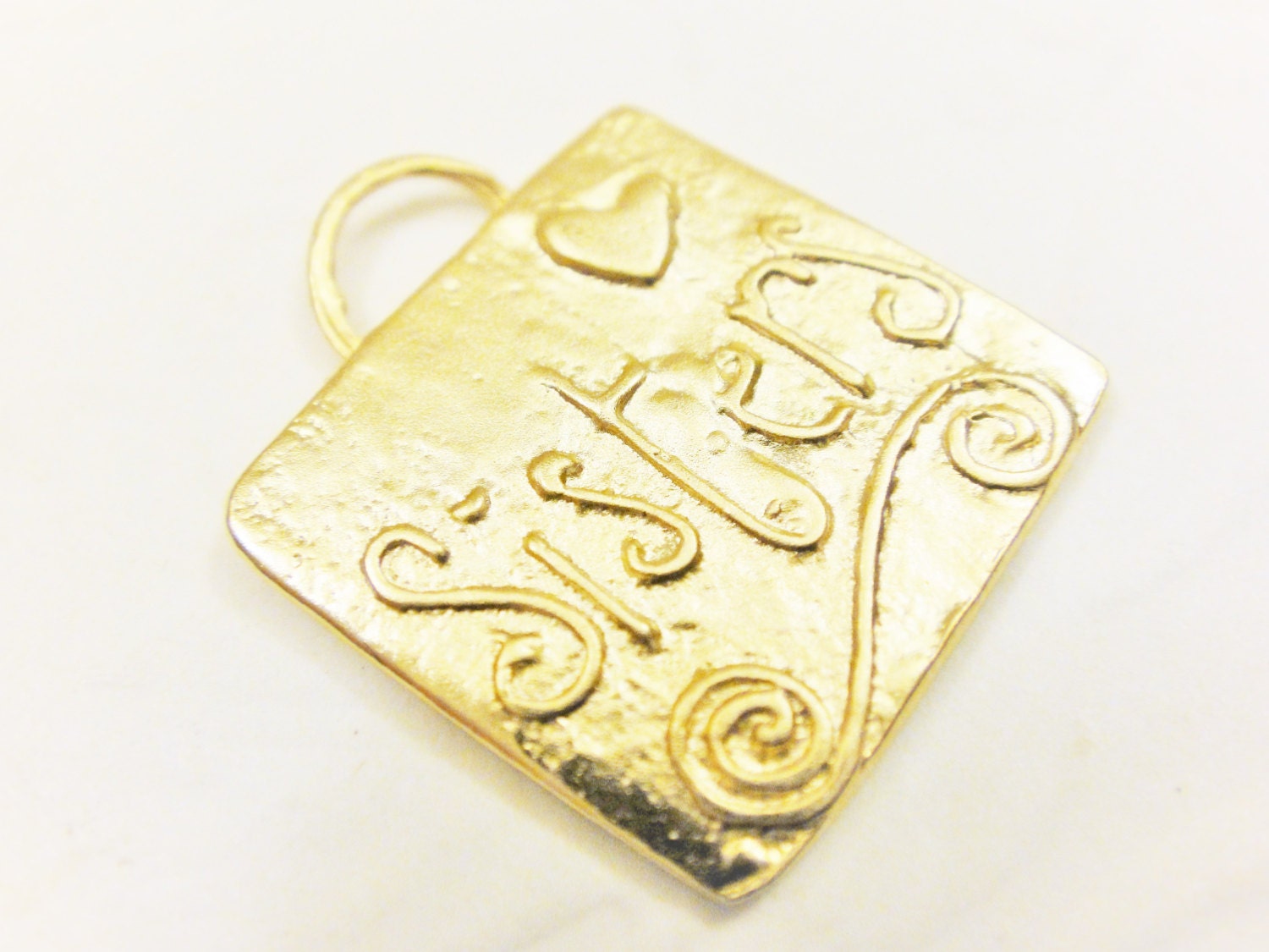 Vermeil, 18k Gold Over 925 Sterling Silver "sisters"charm, Matte Gold ...
