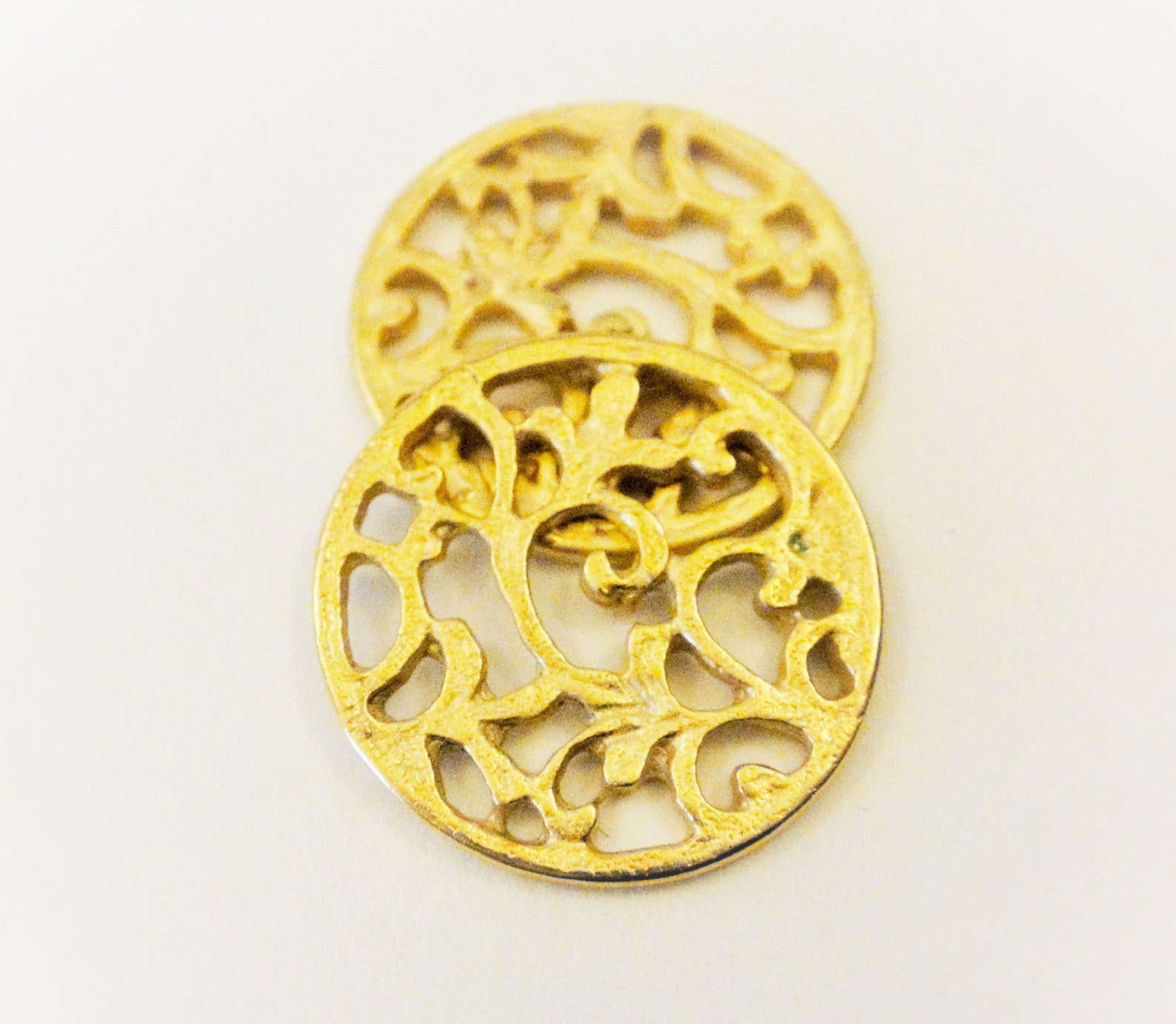 Vermeil 18k Gold Over 925 Sterling Silver Filigree Round | Etsy