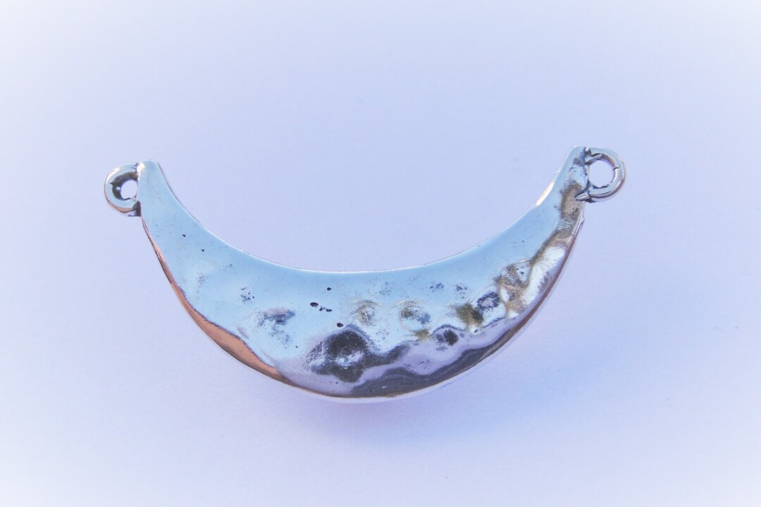 925 Sterling Silver Half Moon Charm Connector, Silver Half Moon ...