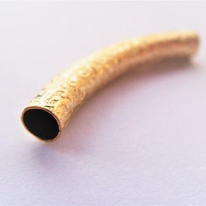 Gold Filled Curved Tube With Pattern 4x30mm, Gold Filled Curved Tube ...