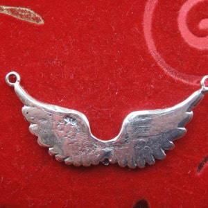 925 Sterling Silver Oxidized Angel Wings Heart Connector, Silver Angel ...