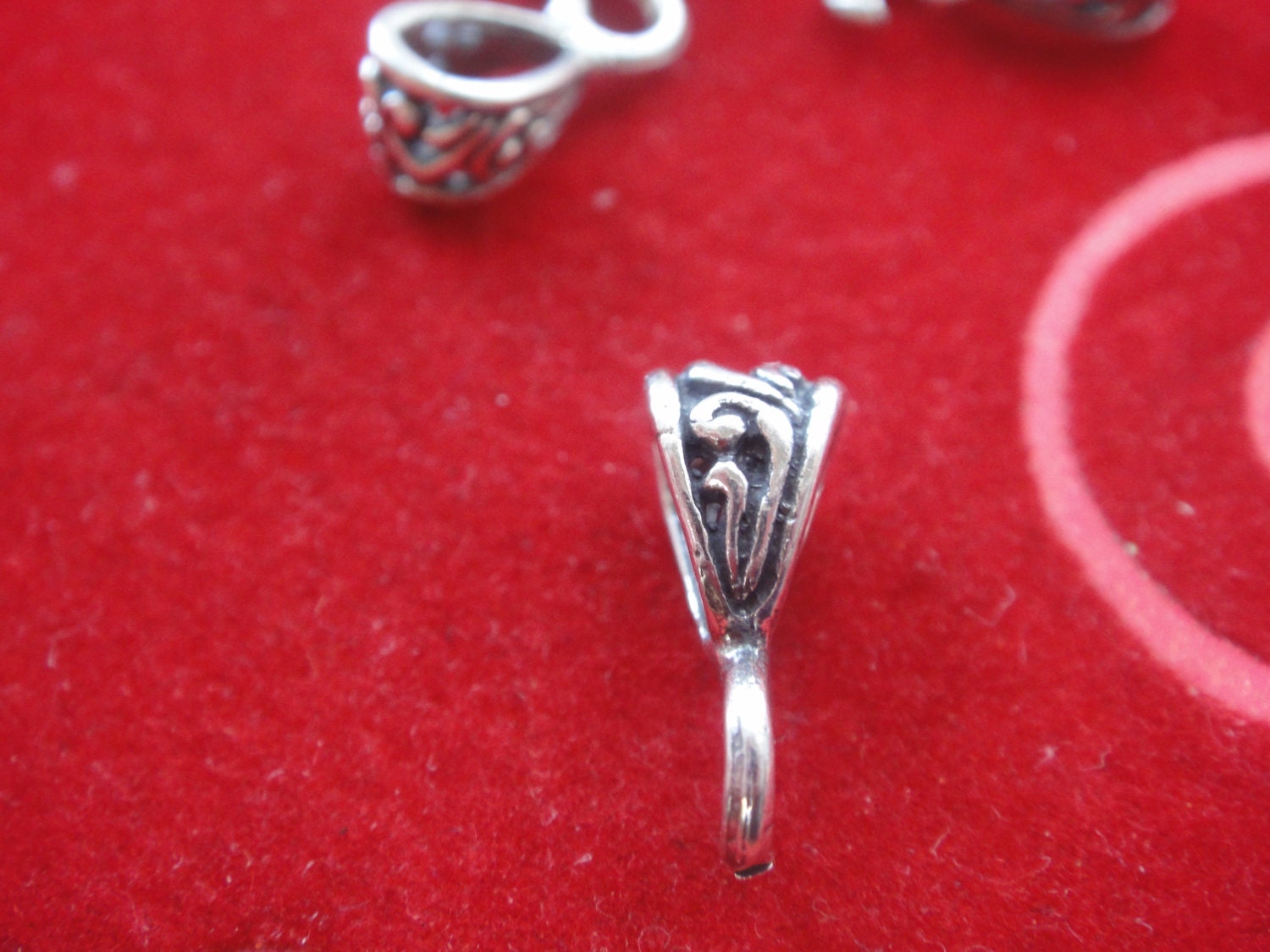 925 sterling silver oxidized bail silver bail bail | Etsy