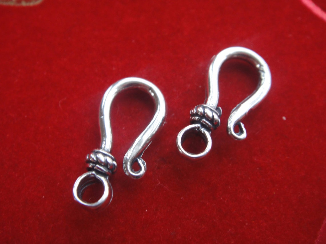 2 PC 925 Sterling Silver OXIDIZED Hook Clasp,silver Clasps,silver Hook ...