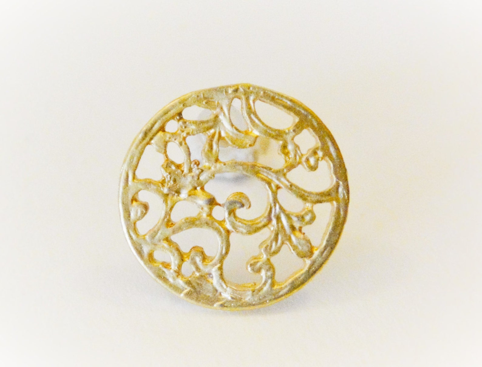 Vermeil 18k Gold Over 925 Sterling Silver Filigree Round | Etsy
