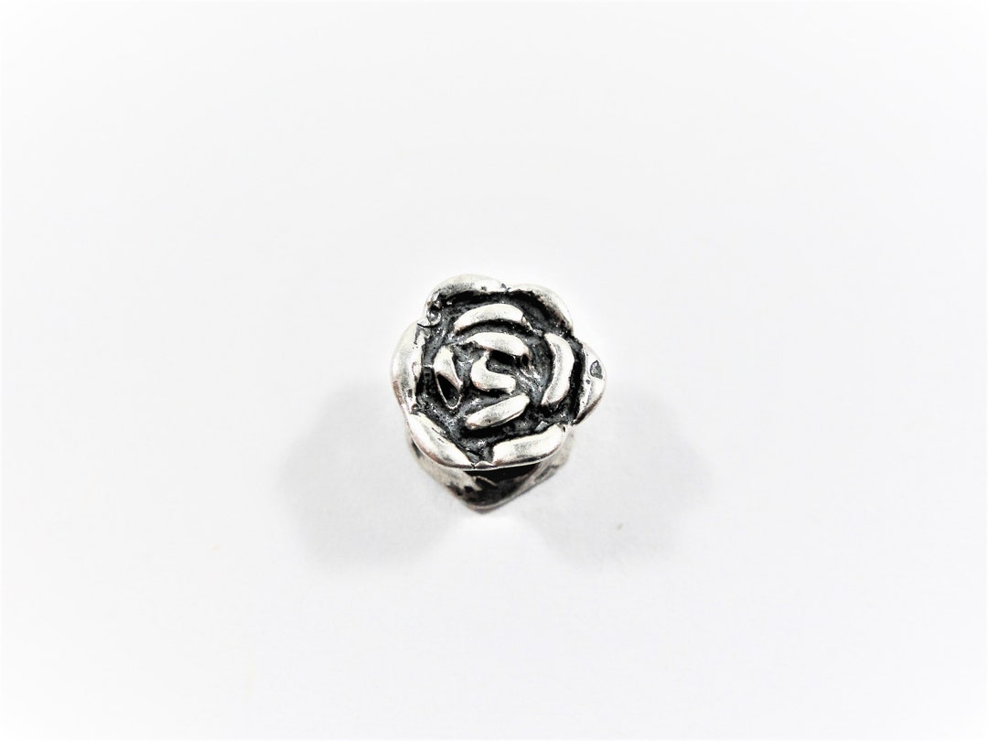 925 Sterling Silver Rose Bead Spacer, Silver, Rose Spacer, Sterling ...