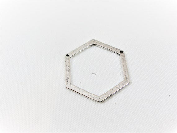 925 Sterling Silver Hexagon Connector Silver Hexagon Frame | Etsy