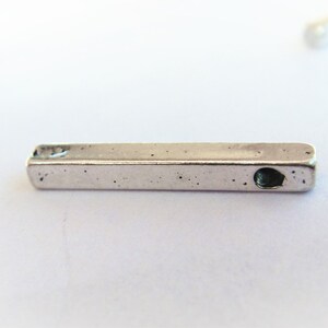 925 Sterling Silver Long Skinny Square Bar Drop, Silver Skinny Thin ...