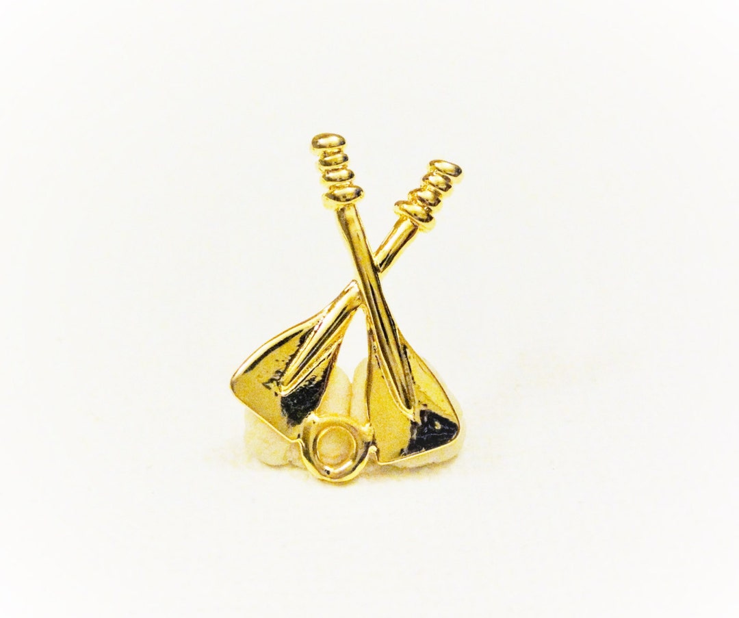 Vermeil, 18k Gold Over 925 Sterling Silver Boat Oars Charm, Shiny Gold ...