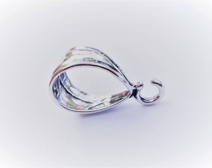 Large Hammered Artisan Jewelry Bail and Enhancer in Sterling - Etsy