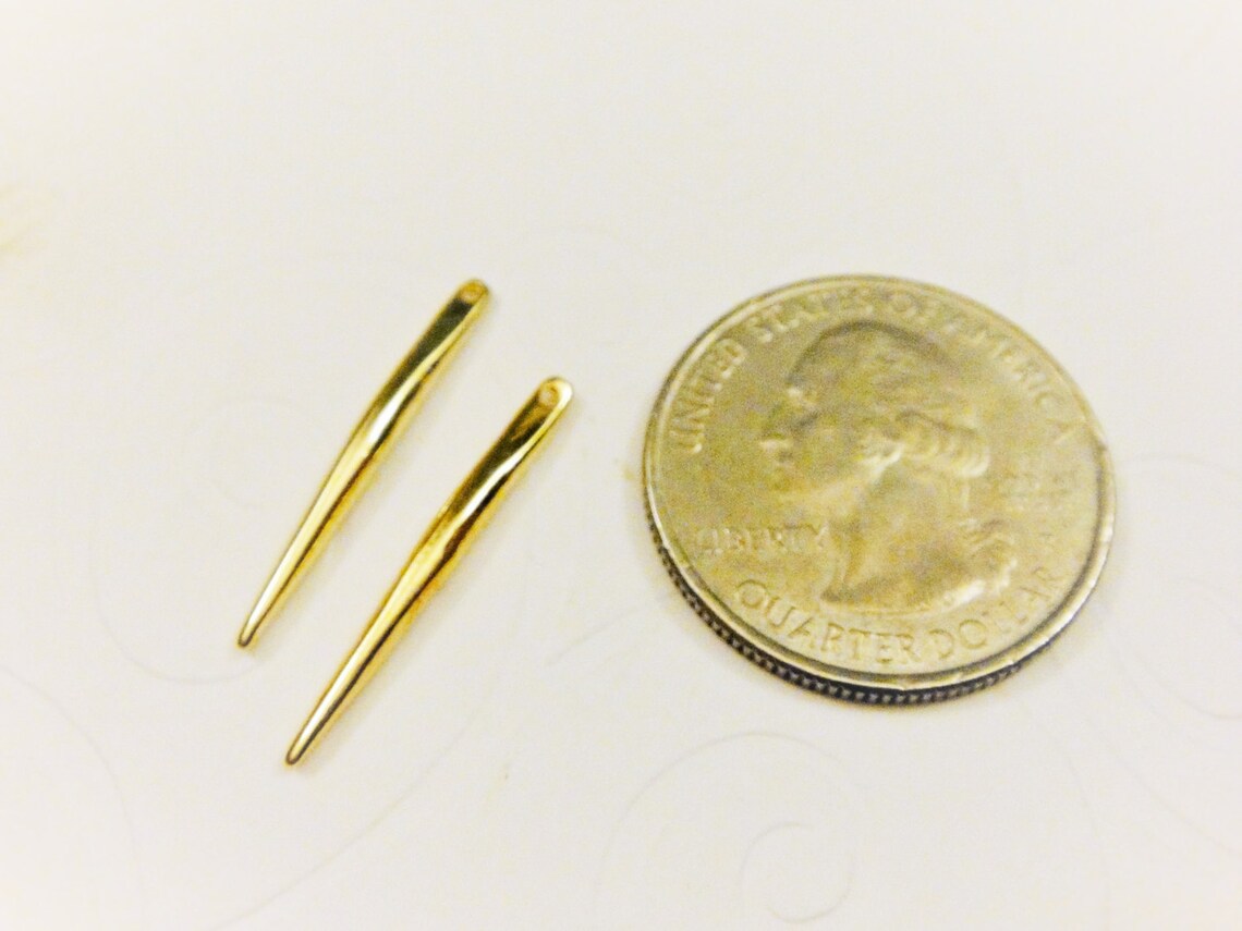 2 PC. Vermeil 18k Gold Over 925 Sterling Silver Skinny Needle - Etsy