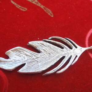 925 Sterling Silver Large Feather, Silver Large Feather, Silver Feather ...