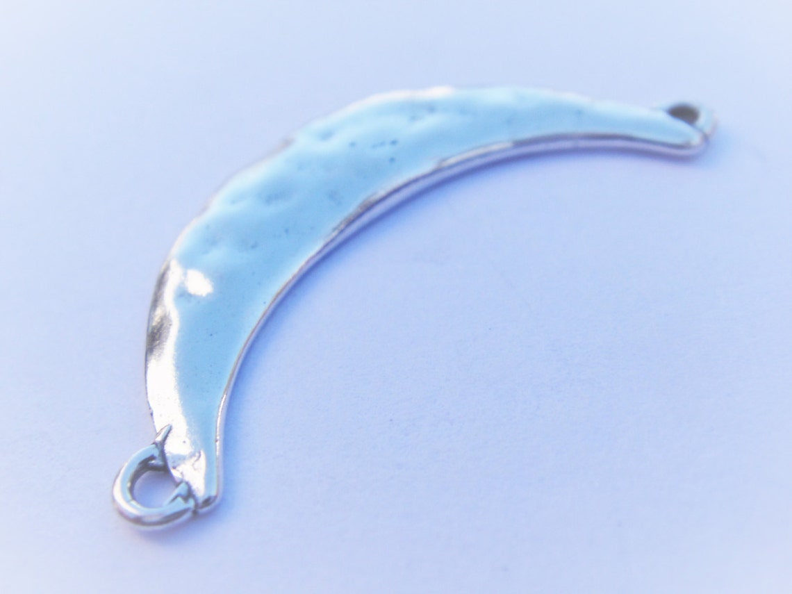 925 Sterling Silver Half Moon Charm Connector Silver Half - Etsy